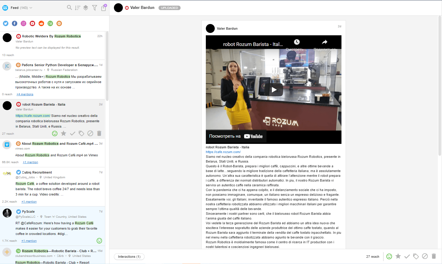Rozum Robotics uses Awario to succeed in PR